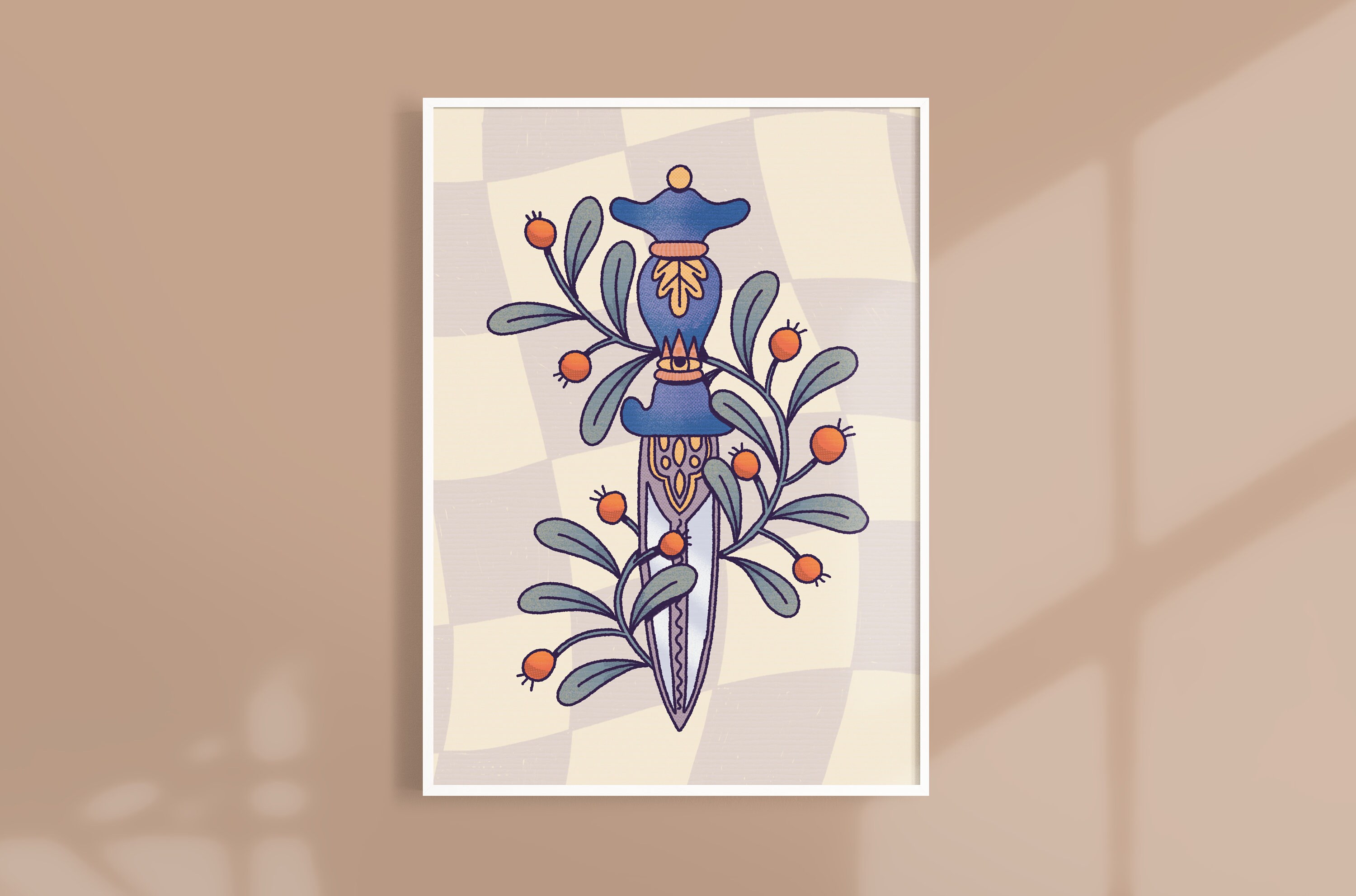 Triple Dagger Art Prints / A4 / A5 / Knife Illustration / - Etsy