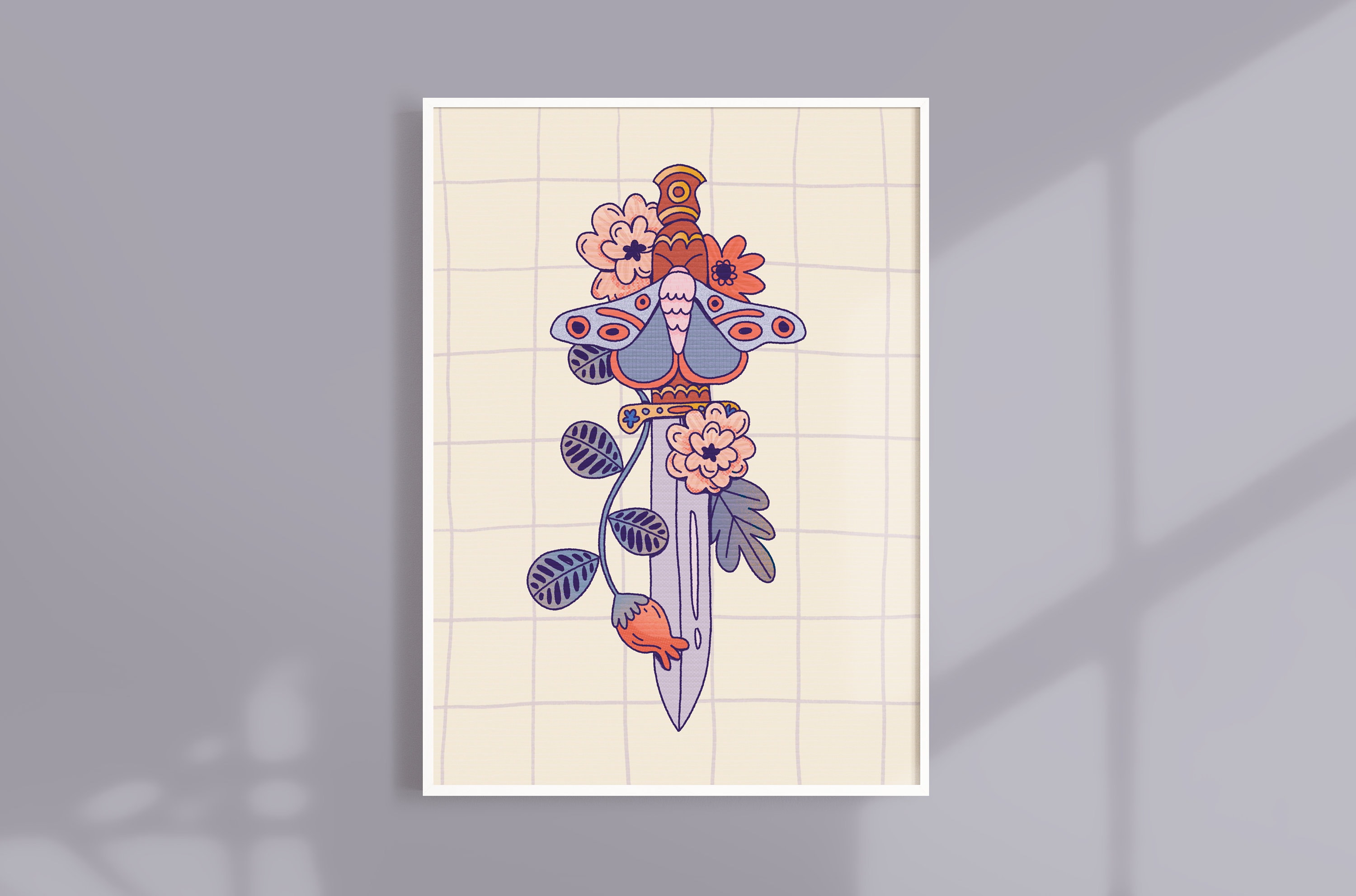 Triple Dagger Art Prints / A4 / A5 / Knife Illustration / - Etsy