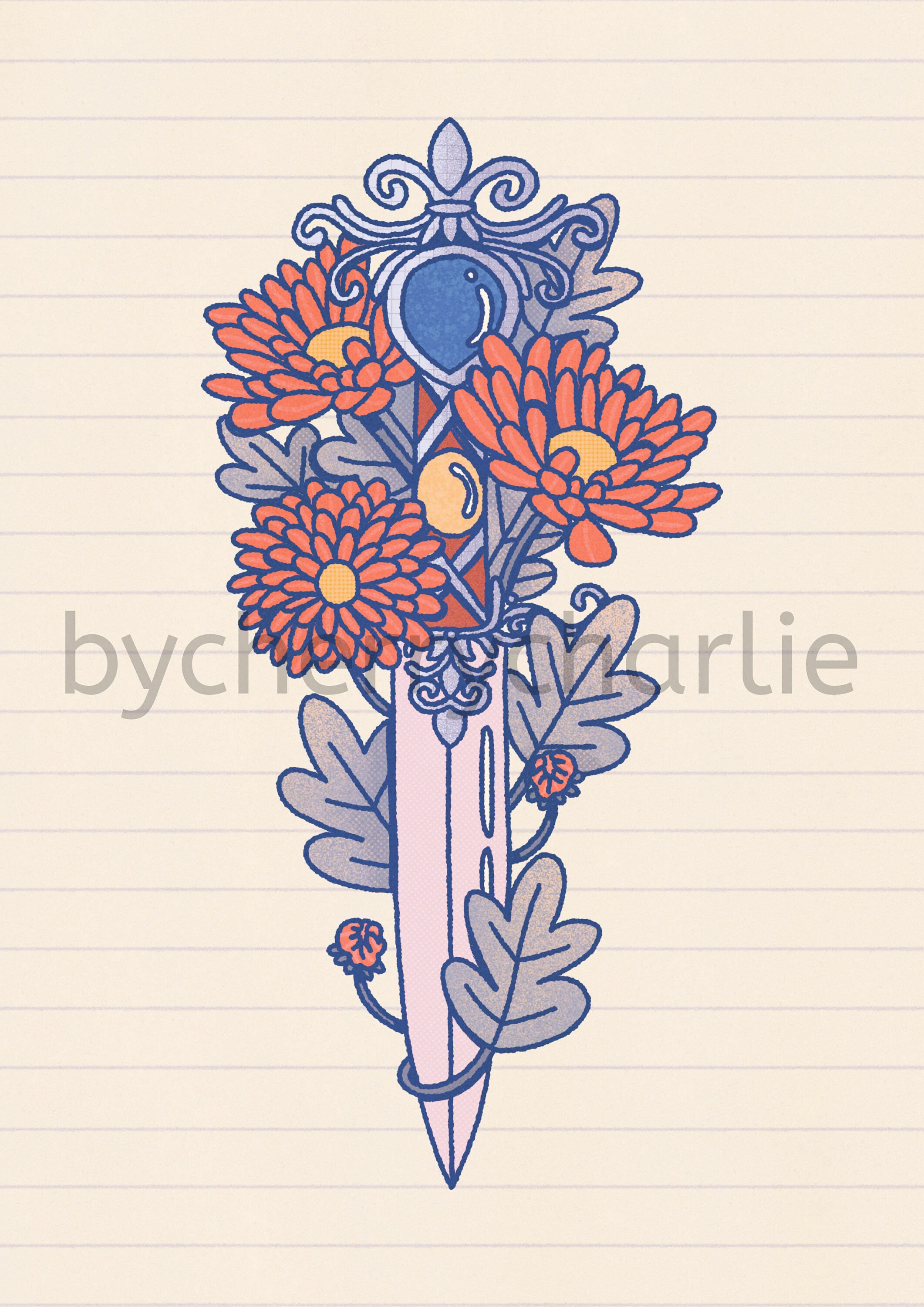 Triple Dagger Art Prints / A4 / A5 / Knife Illustration / - Etsy