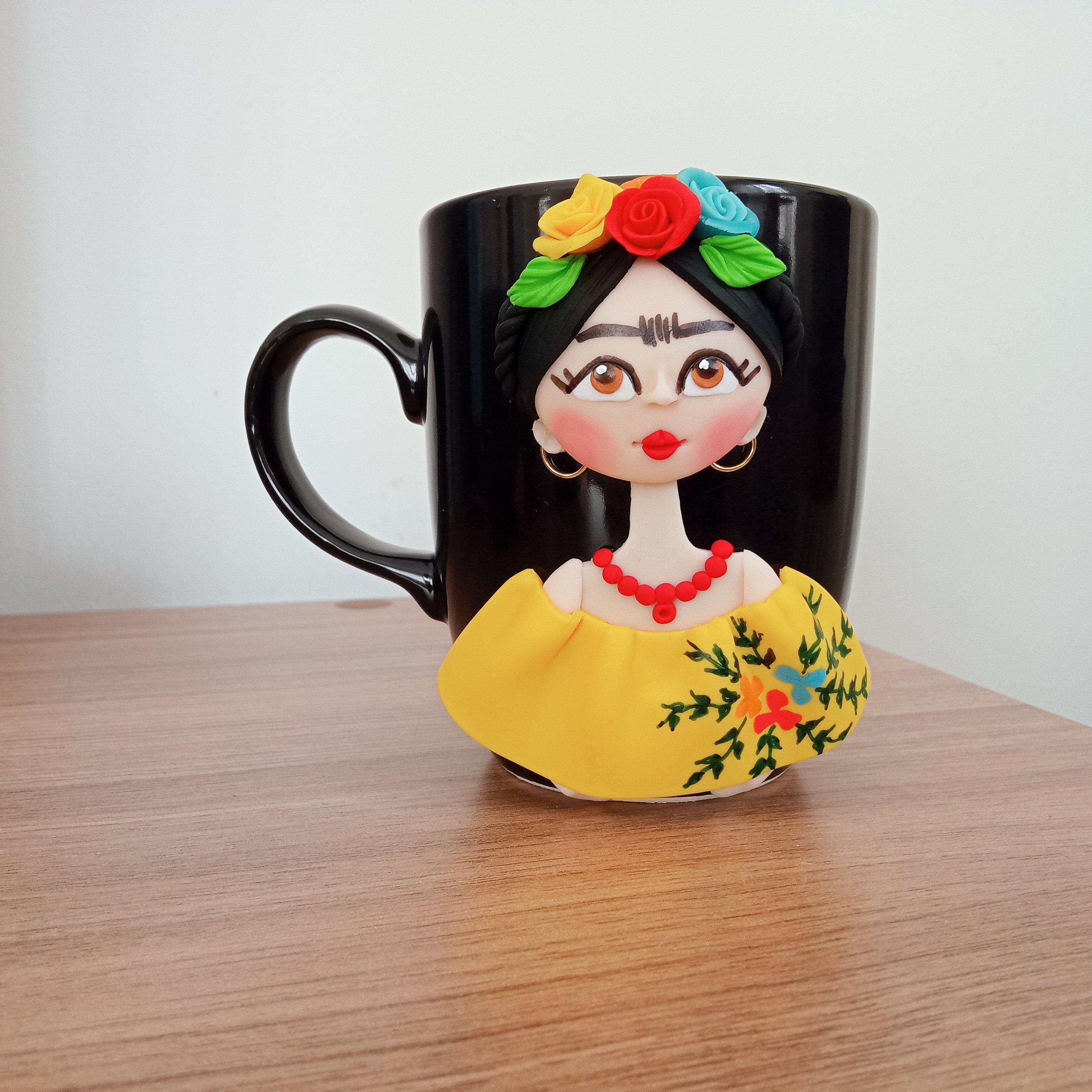 Frida Kahlo Mug With Polymerclay,frida Coffee Cup,tea Cup,frida Mug, - Etsy