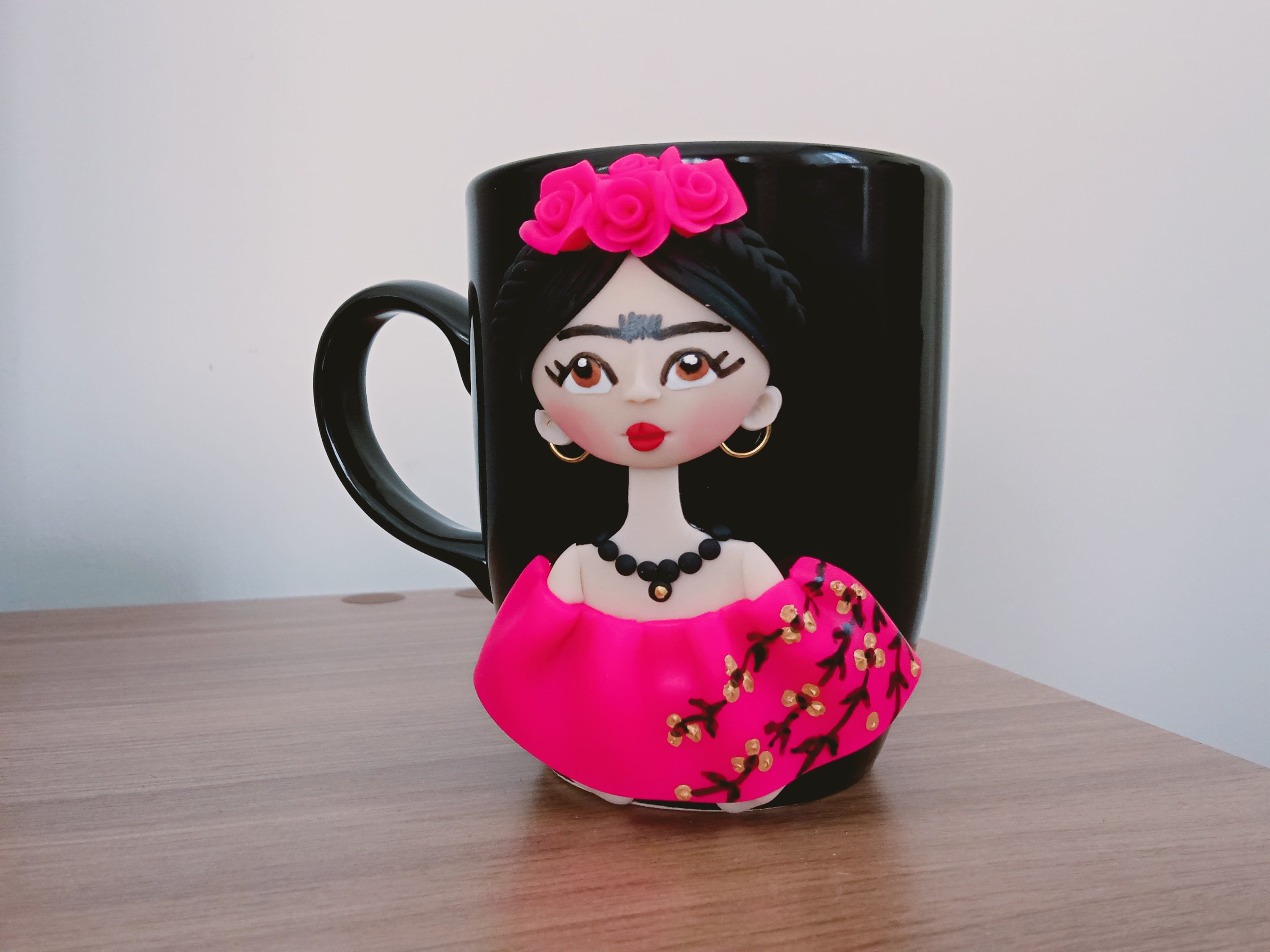 Frida Kahlo Mug With Polymerclay,frida Coffee Cup,tea Cup,frida Mug, - Etsy