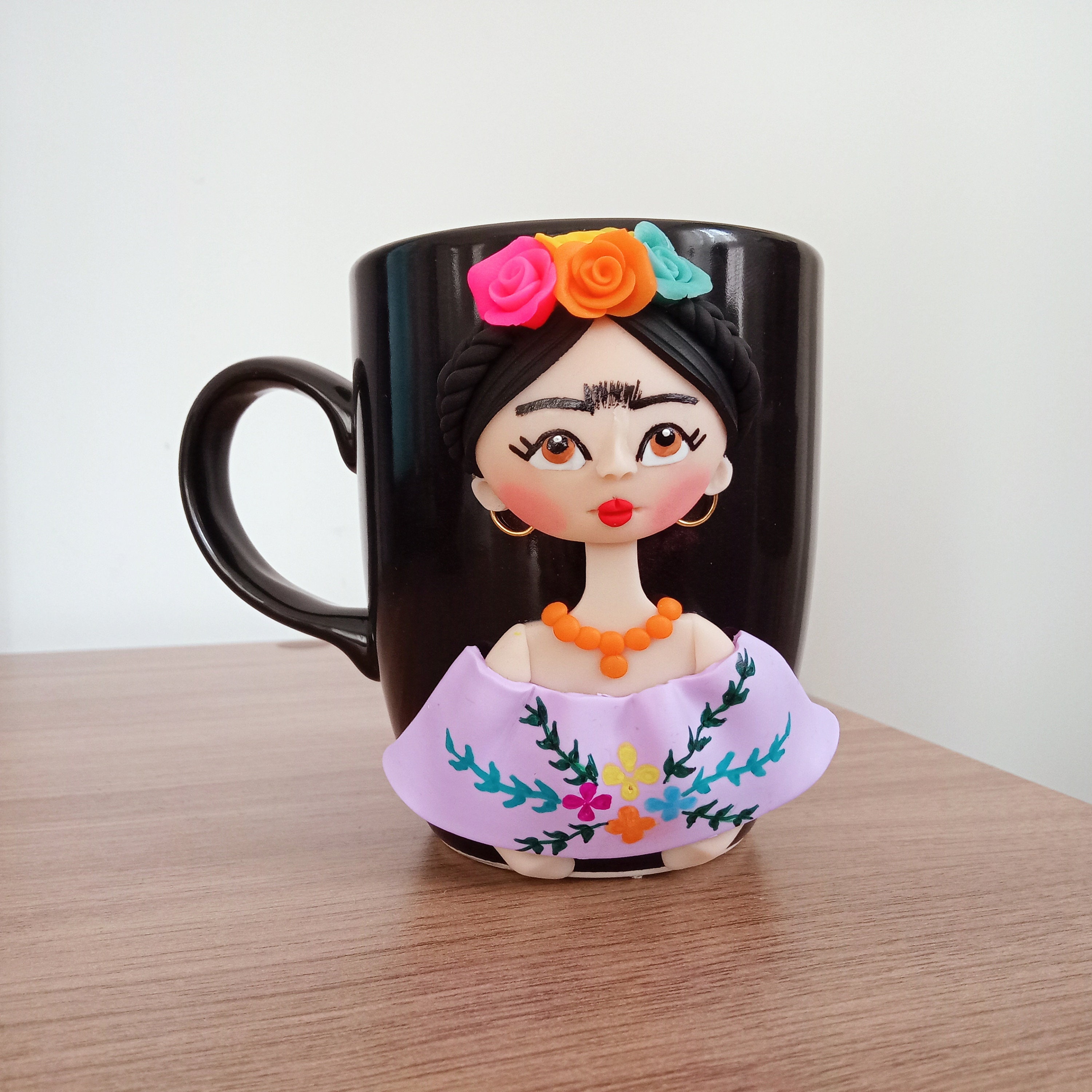 Frida Kahlo Mug With Polymerclay,frida Coffee Cup,tea Cup,frida Mug, - Etsy