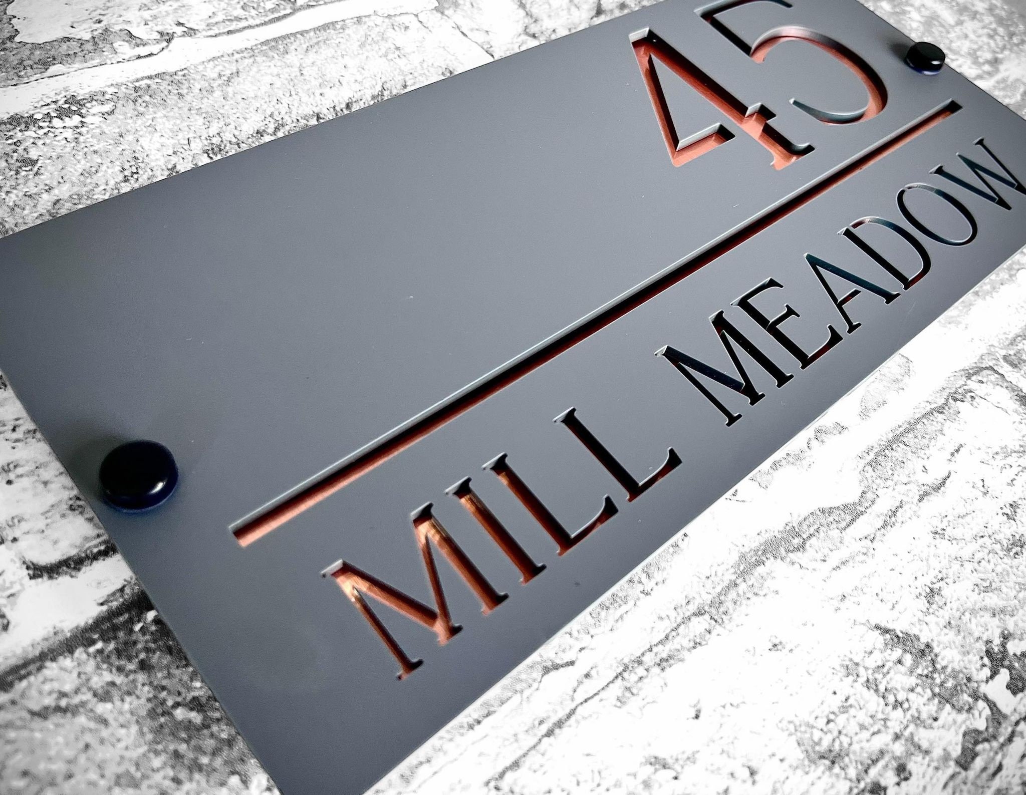 Luxury Modern House Door Number Sign Plaque - Etsy UK