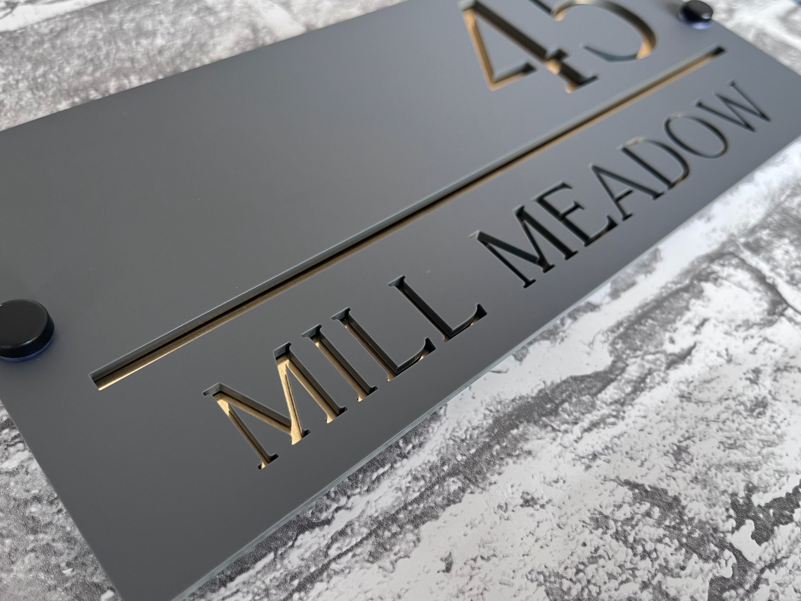 Luxury Modern House Door Number Sign Plaque - Etsy UK