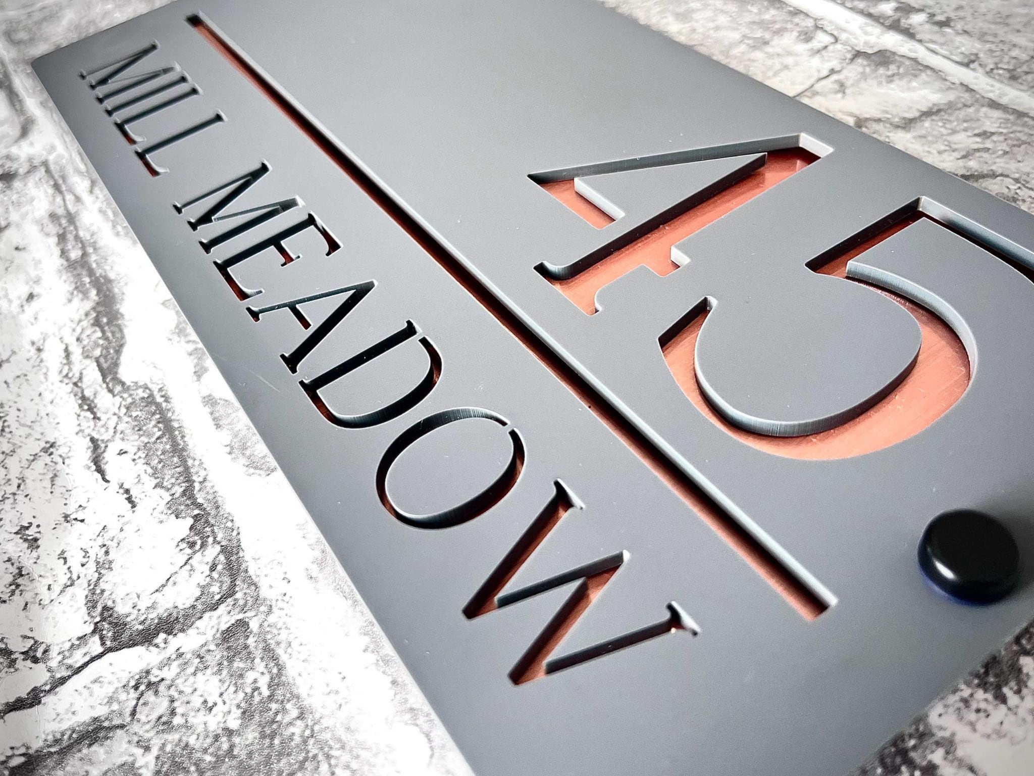 Luxury Modern House Door Number Sign Plaque - Etsy UK