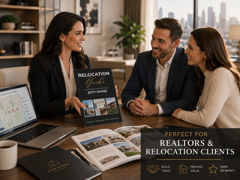 Realtor Relocation Guide Template | Canva Editable Client Welcome ...