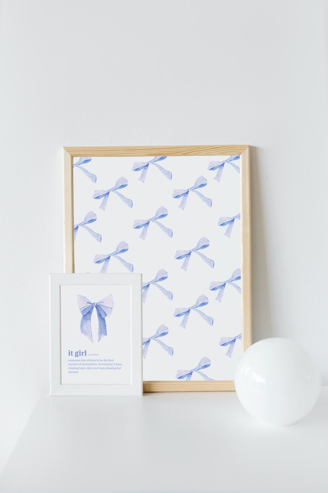 Coquette Blue Bow Poster Set With Free Bonus Blue Bow Print I Coquette ...