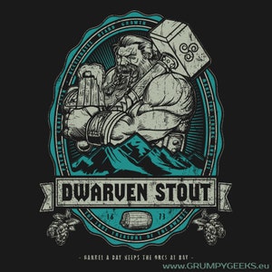 Dwarven Stout T-shirt: Fantasy Beer Drinking Tee - Etsy