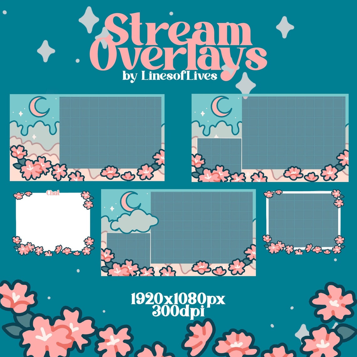 Cute Sakura Stream Overlays - Etsy