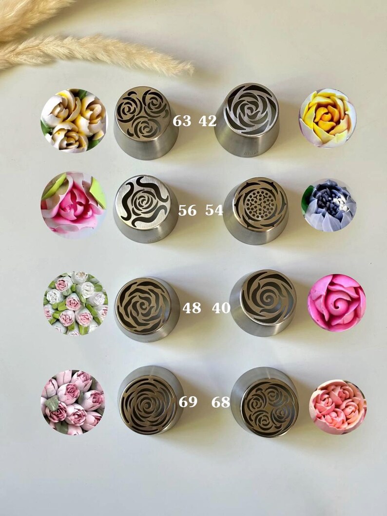 XL Russian Piping Tulip Tips, Pastry Stainless Steels Nozzles for Zefir ...