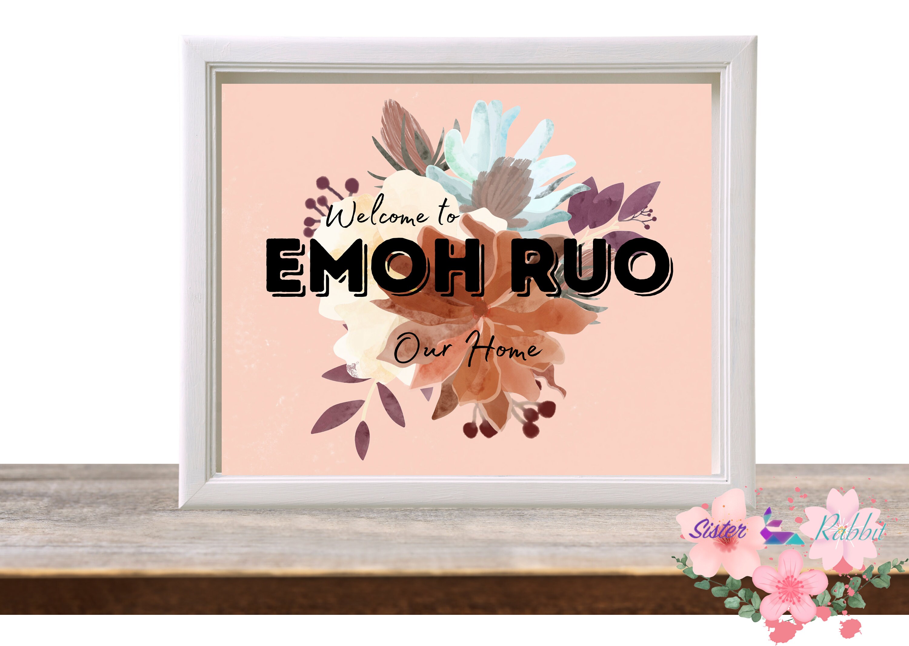 Welcome to Our Home. Emoh Ruo. Digital Wall Art Design. Printable - Etsy