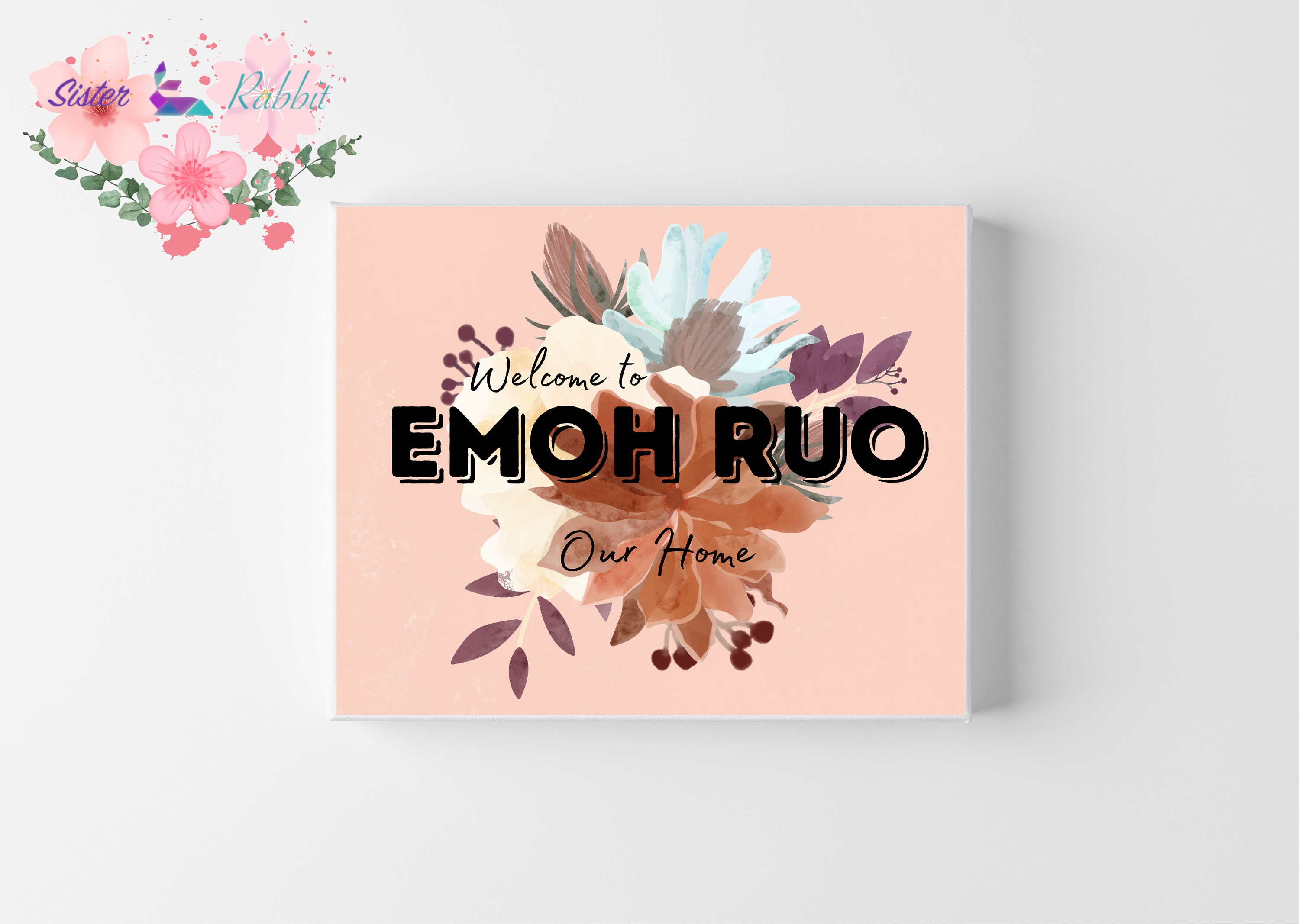 Welcome to Our Home. Emoh Ruo. Digital Wall Art Design. Printable - Etsy