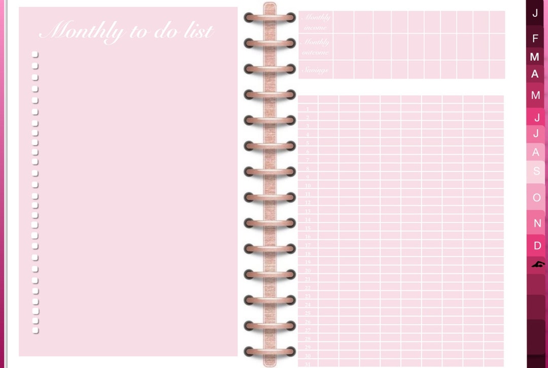 Monthly and Weekly Digital Planner - Etsy