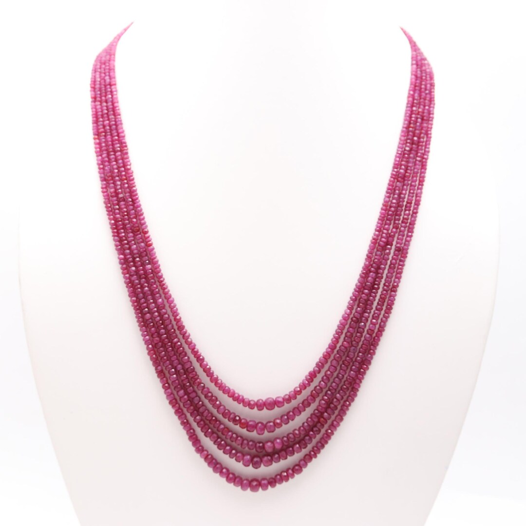 Natural Ruby Faceted Rondelle Beads, Ruby Gemstone 3-6 Mm Ruby Necklace ...