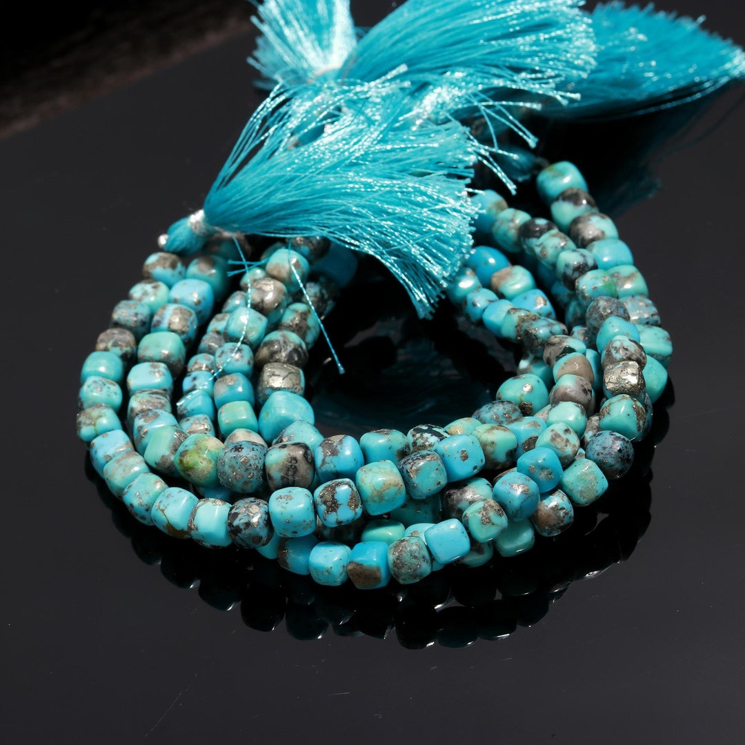 Natural Turquoise Faceted Cube Shape Beads, Arizona Turquoise ...
