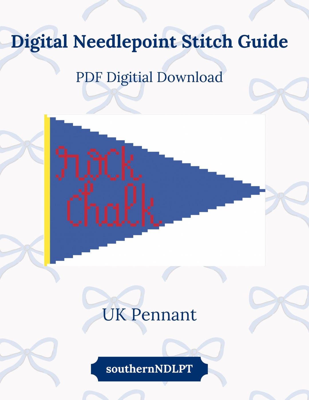 Digital Needlepoint Stitch Chart PDF - UK Pennant - Etsy