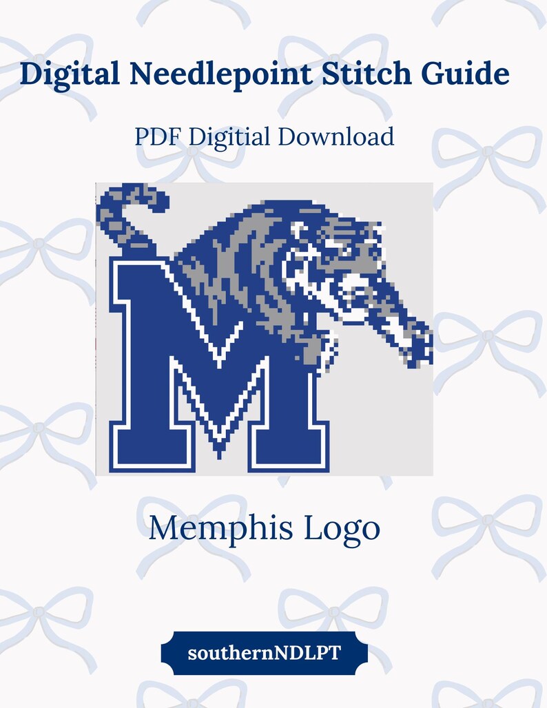 Digital Needlepoint Stitch Chart PDF - Memphis Tigers - Etsy
