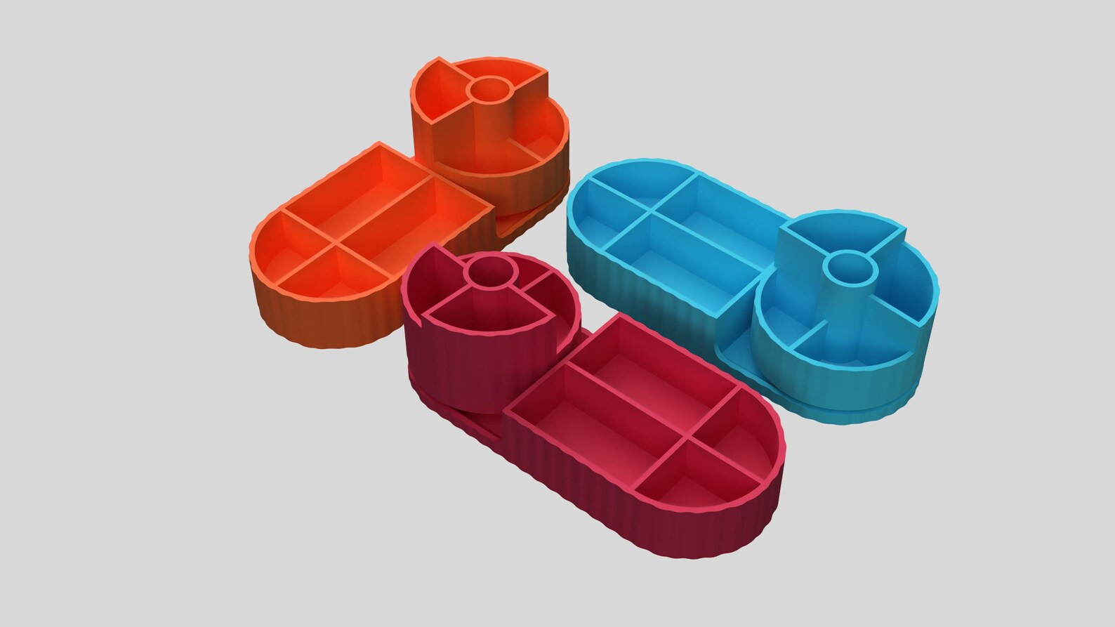 3D Printable Spinning Desk Organizer: Multi-compartment STL File - Etsy