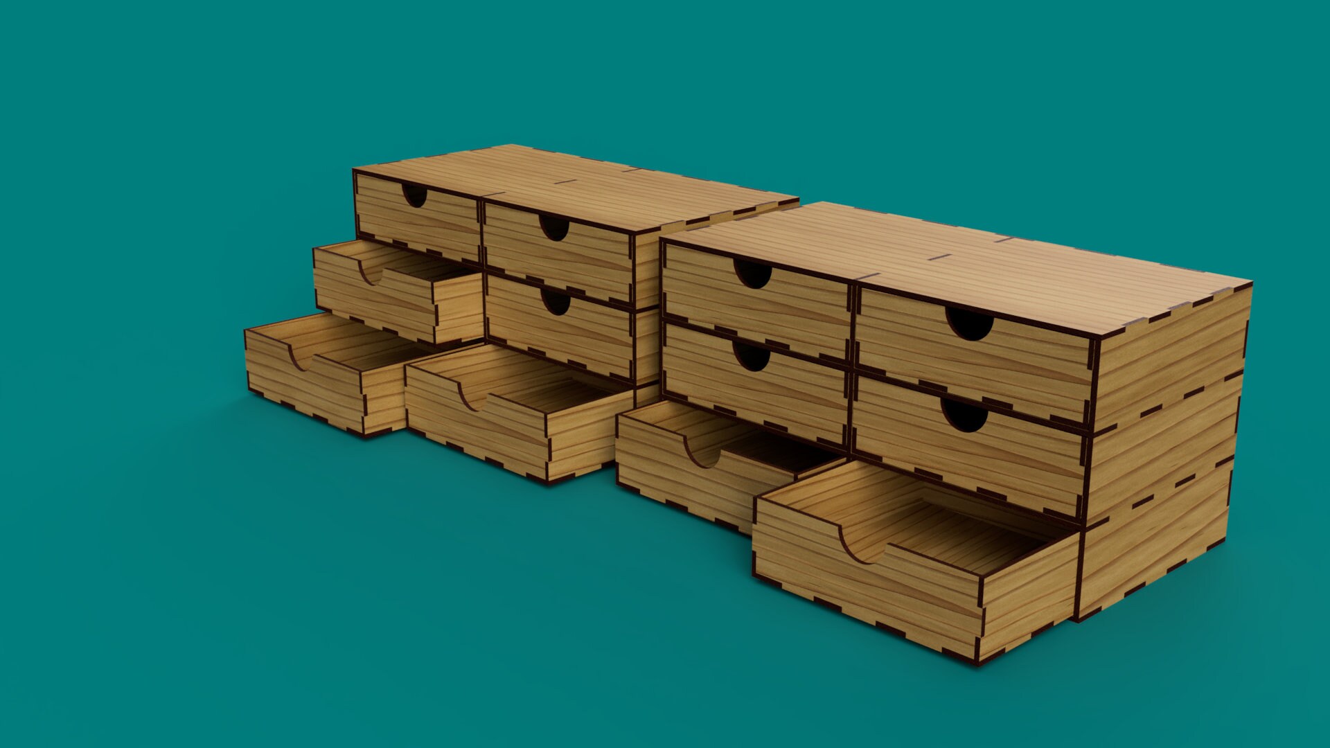 Desk Organizer With Drawers 3 Sizes, Wooden Desktop Organizer With ...