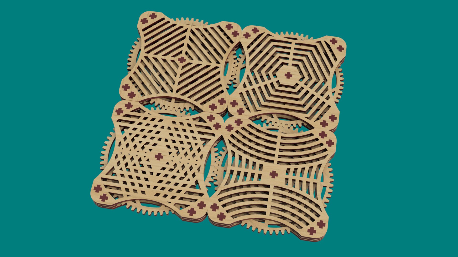 Kinetic Coaster Set: Fidget Spinner, Laser Cut Files (digital Download ...