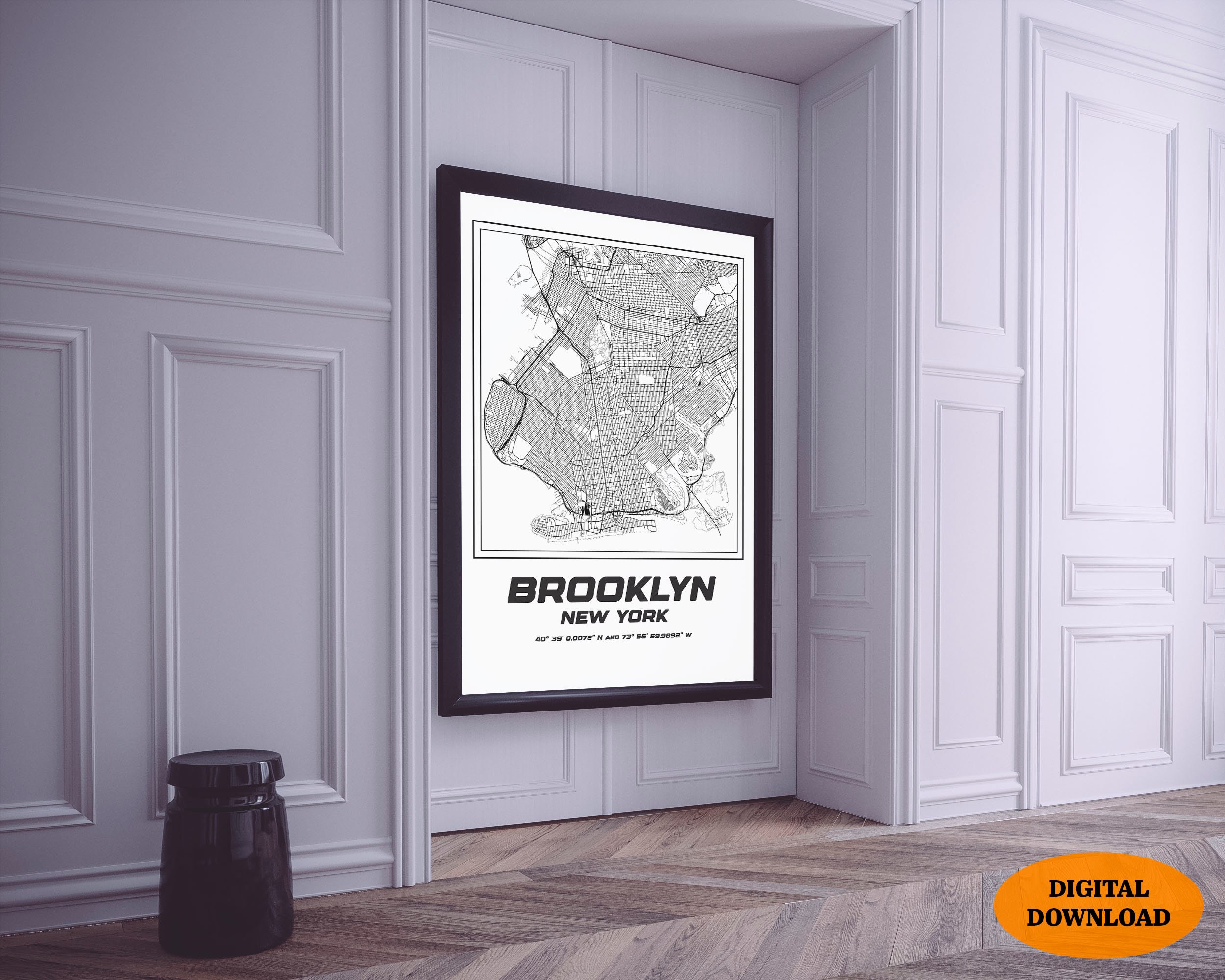Map of Brooklyn NYC, New York Map Print, New York City Map, New York ...