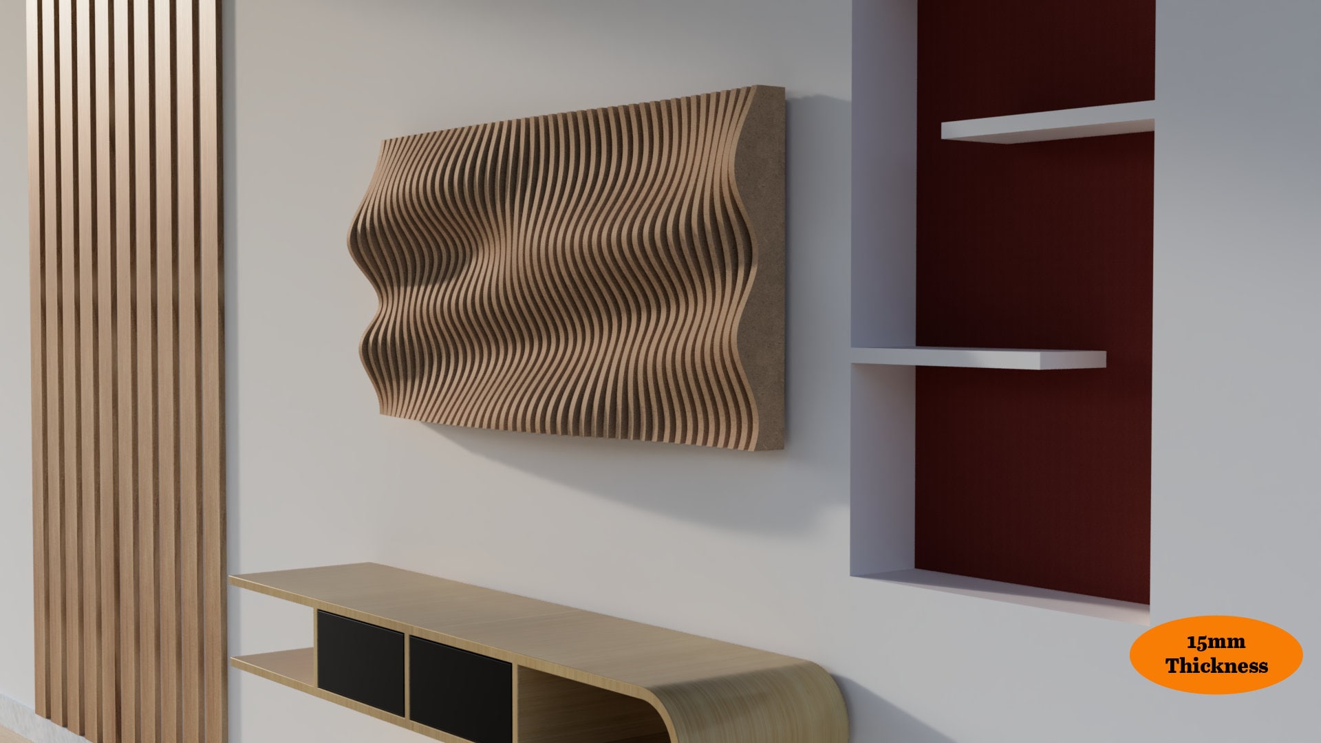 Parametric Wall Art, Parametric Wall Art Decor, Parametric Wavy Wall ...