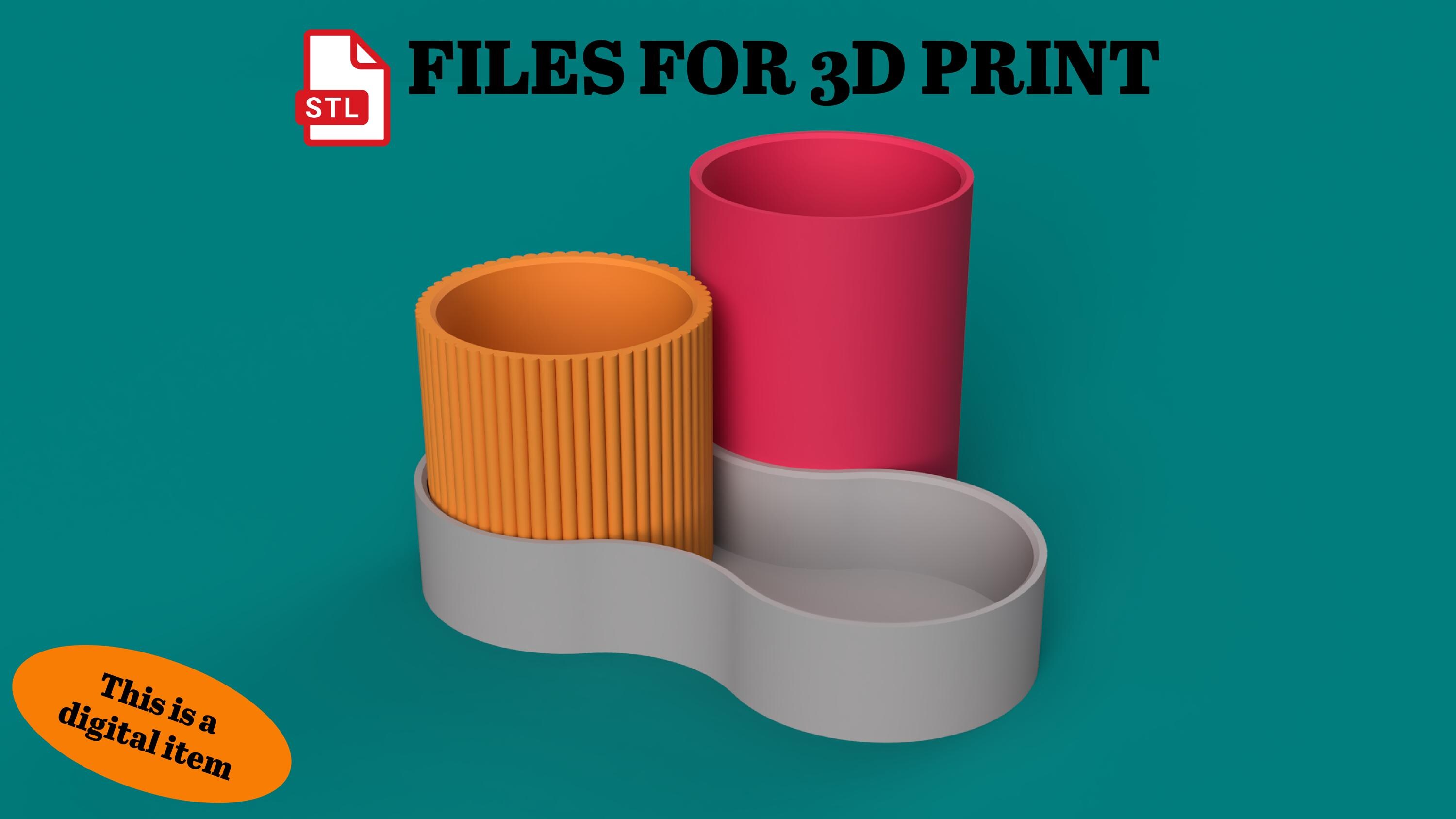 3D Printing Desk Organizer STL Files: Modern Home Office Storage ...