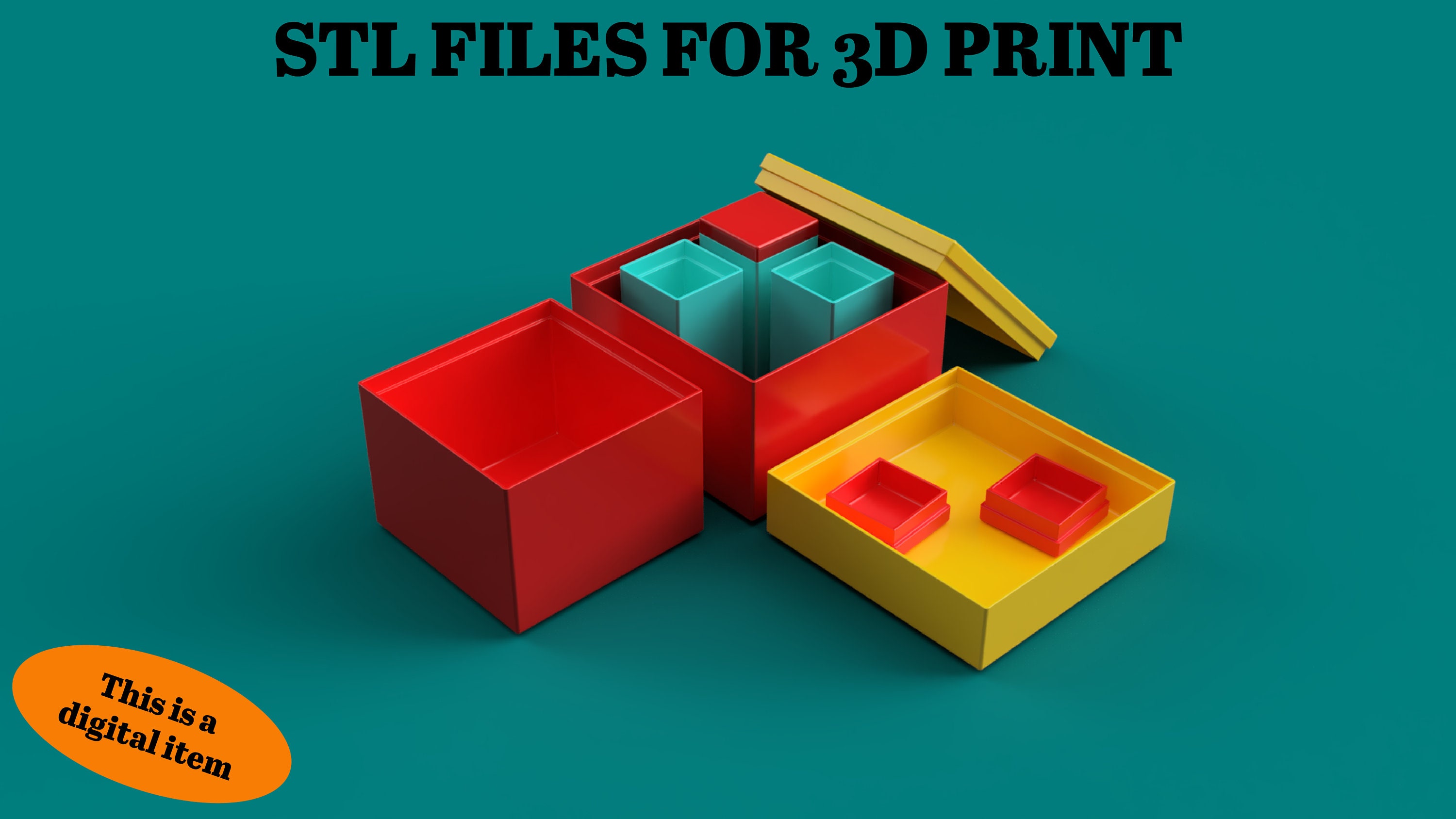 10 Size Case With Lid, Box With Lid, Files for 3D Printing STL File - Etsy