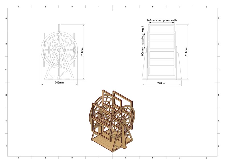 Carousel Photo Frame, Annyversary Photo Frame, Ferries Wheel Photo ...