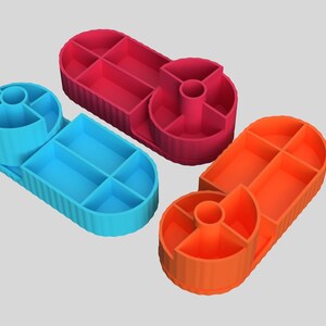 3D Printable Spinning Desk Organizer: Multi-compartment STL File - Etsy