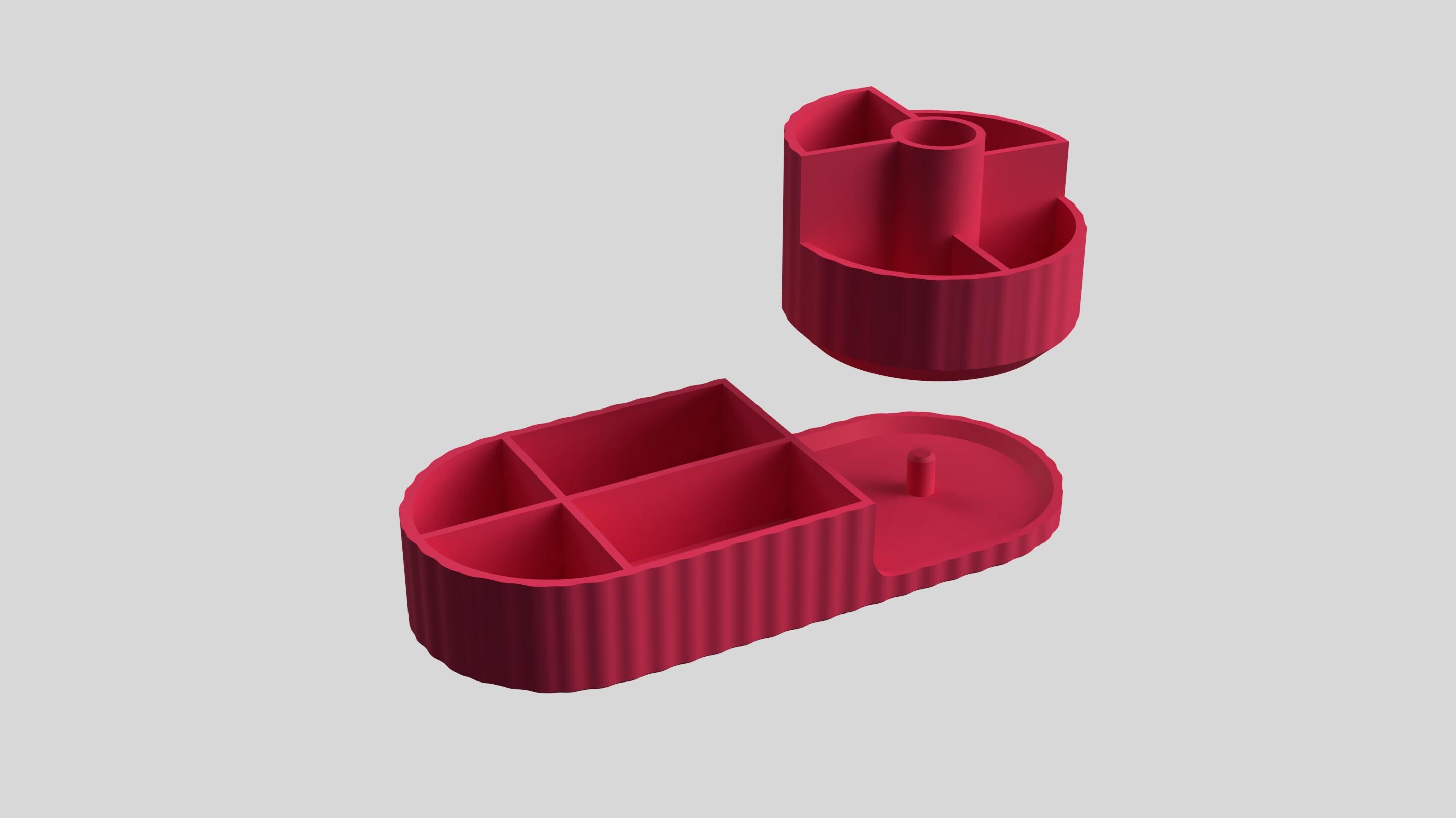 3D Printable Spinning Desk Organizer: Multi-compartment STL File - Etsy