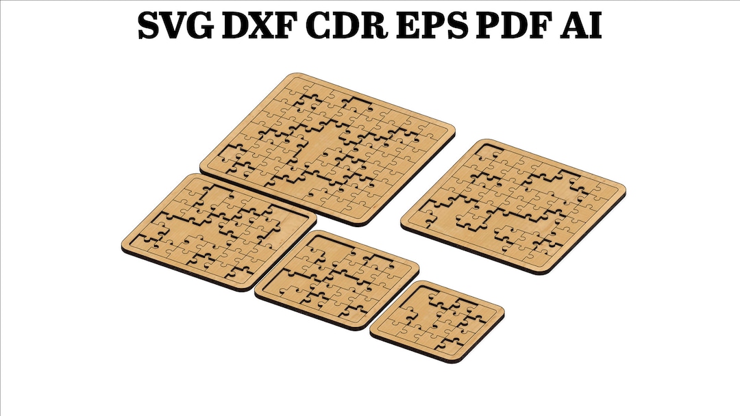 Puzzle Templates for Laser Cutfor Laser Cut - 5 Sizes - Laser Cut Files ...