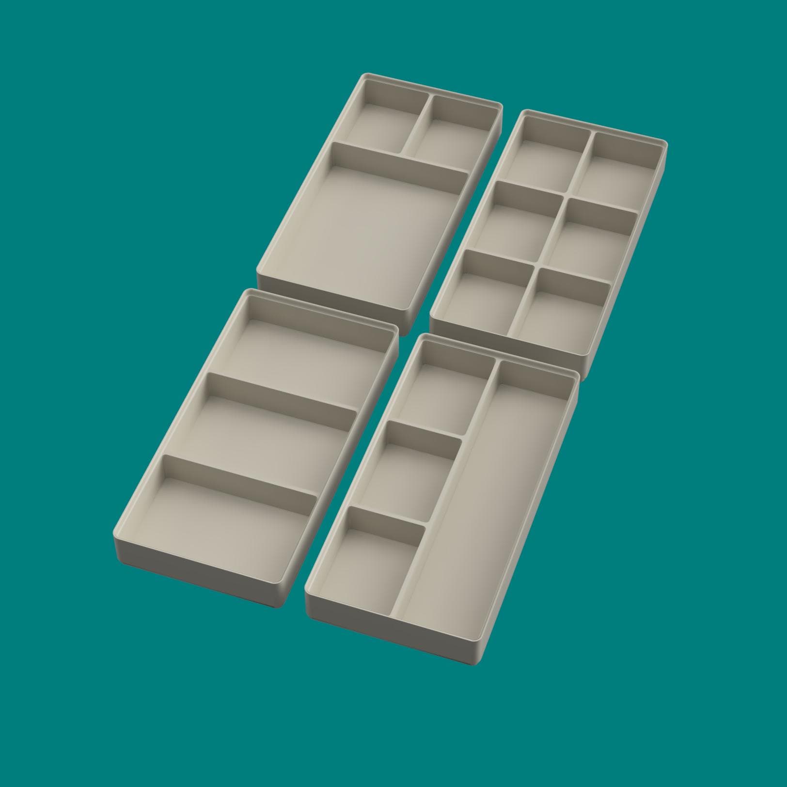 Modular Sorting Tray Set: Stackable 3D Printer Organizer (STL + 3MF ...