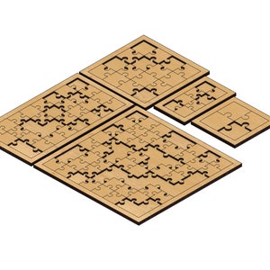 Puzzle Templates for Laser Cut - 9 Sizes - Laser Cut Files - Svg+dxf ...