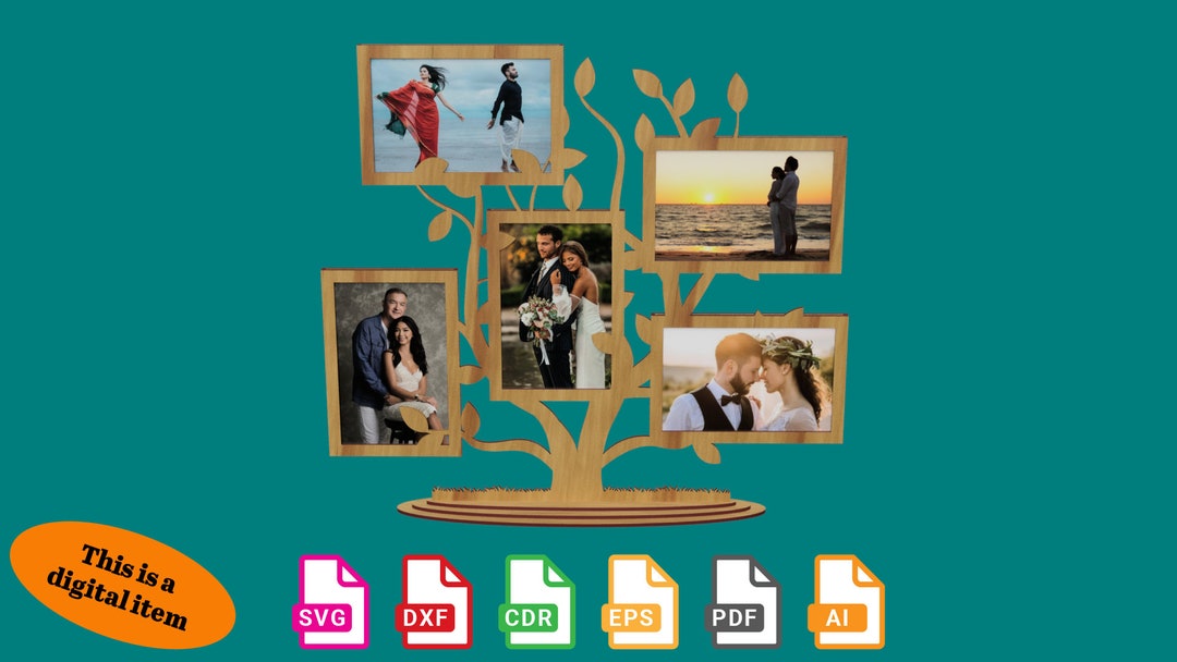 Family Tree, Family Frame, Wedding Photo Frame, Baby Photo Frame, 5 ...