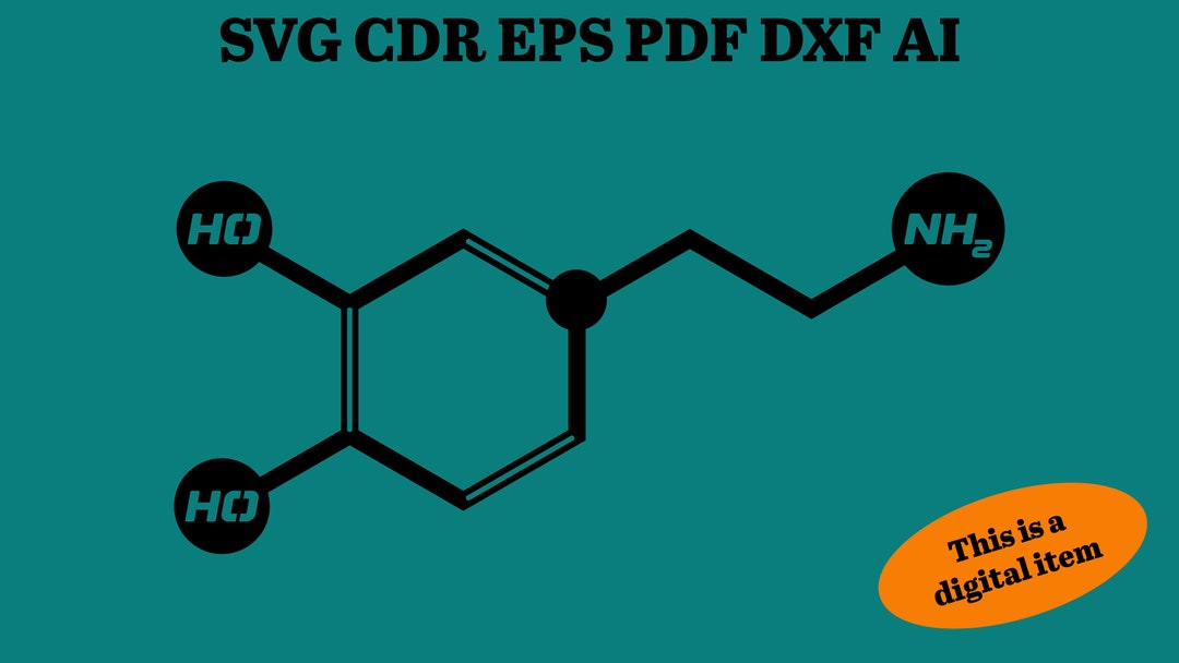 Peace Dopamine Molecule Laser Cut File - Svg+dxf+cdr+eps+pdf+ai - Etsy