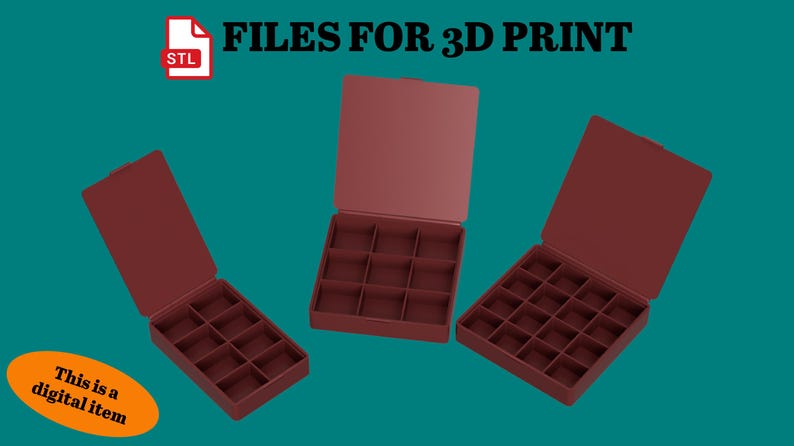 3D Printed Storage Box STL Files - Desk Organizer With Tray (digital ...
