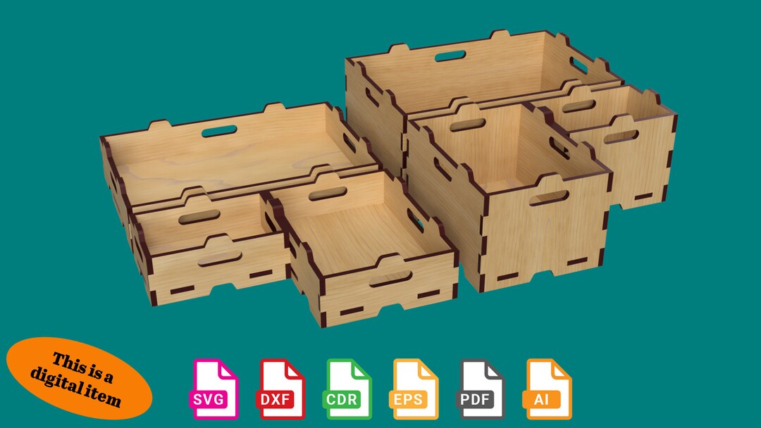 Stackable Box, 6 Box Set, Modular Boxes, Plywood Boxes - Cnc Cut Files ...