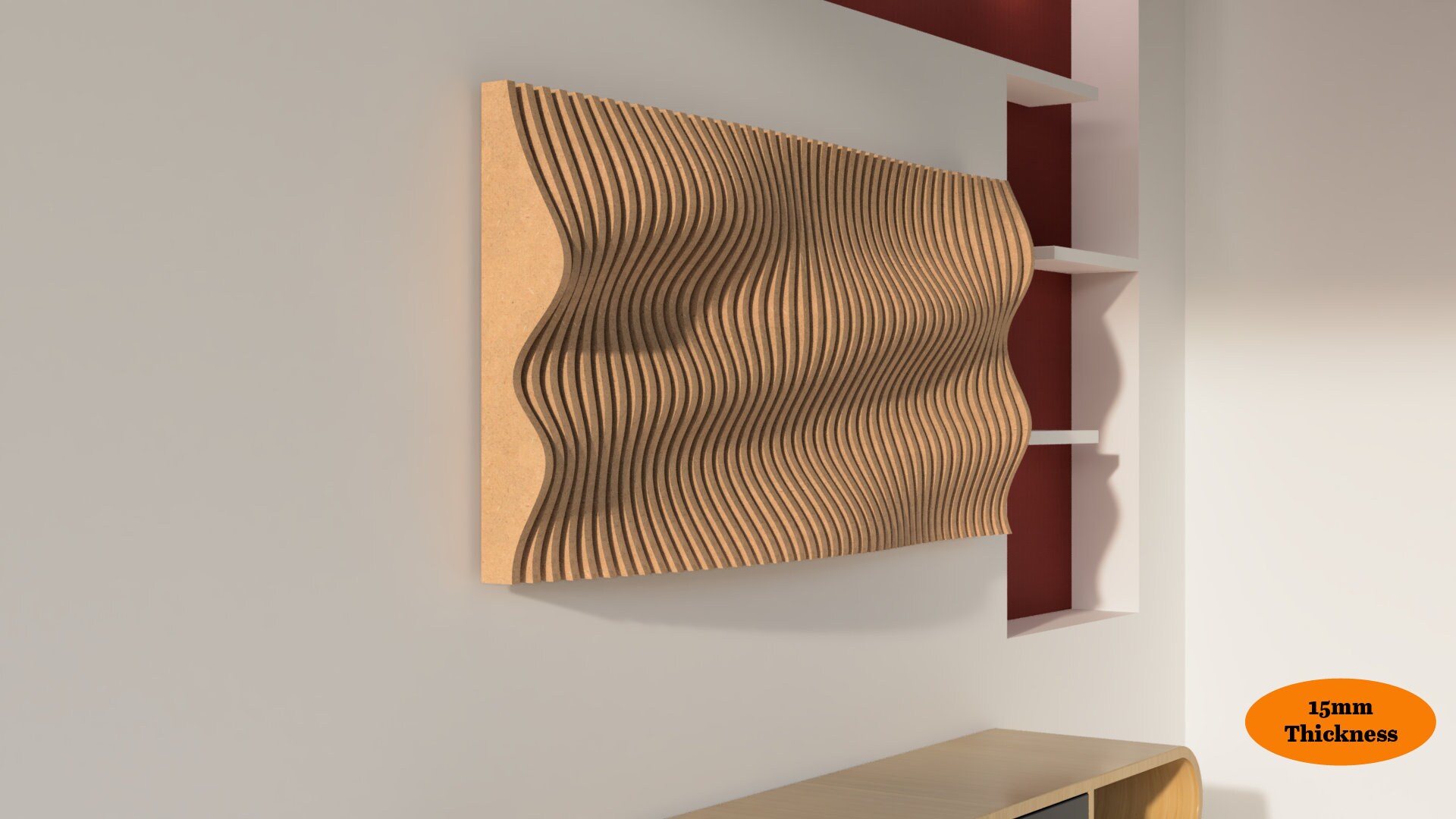 Parametric Wall Art, Parametric Wall Art Decor, Parametric Wavy Wall ...