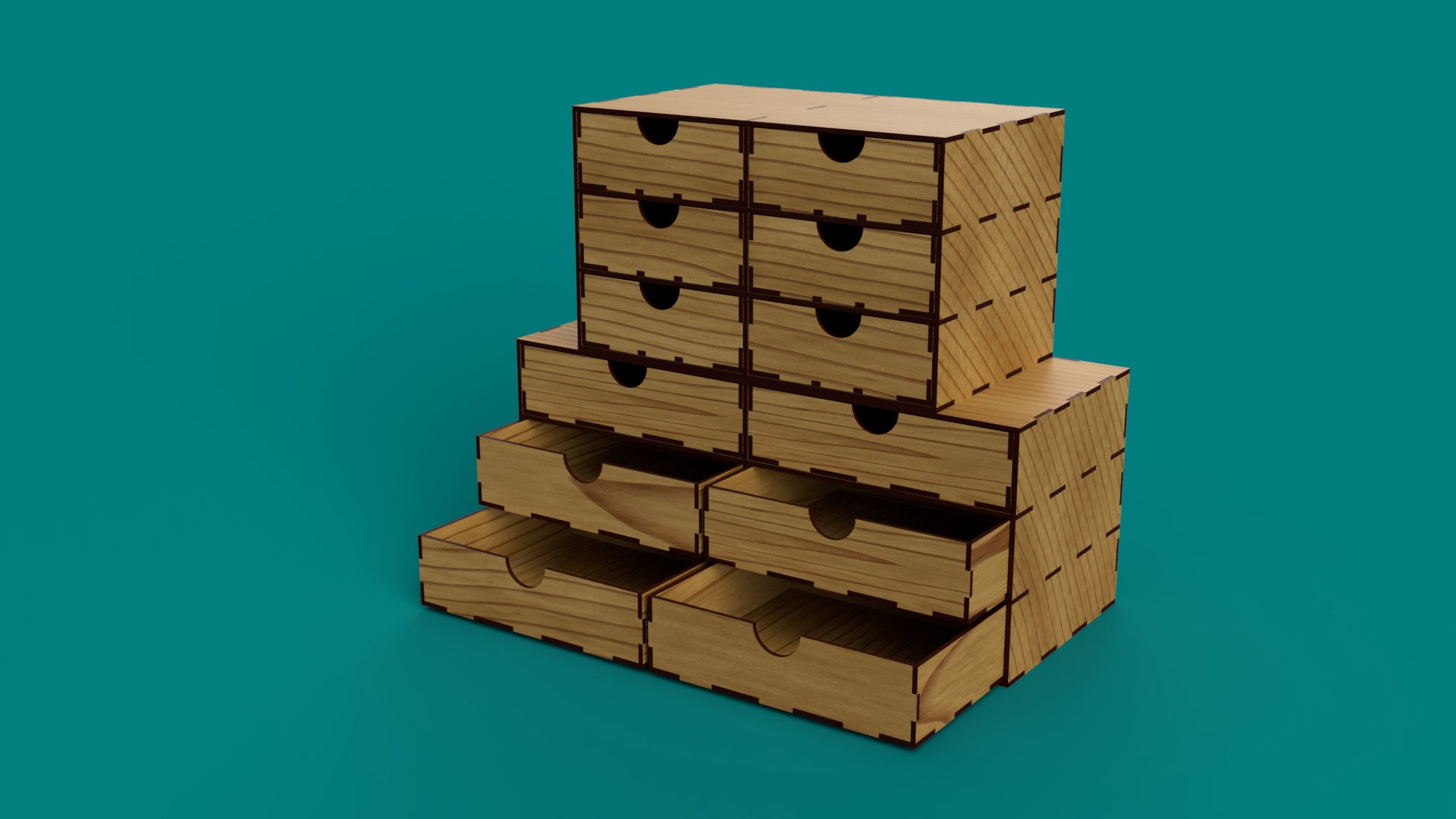 Desk Organizer With Drawers 3 Sizes, Wooden Desktop Organizer With ...