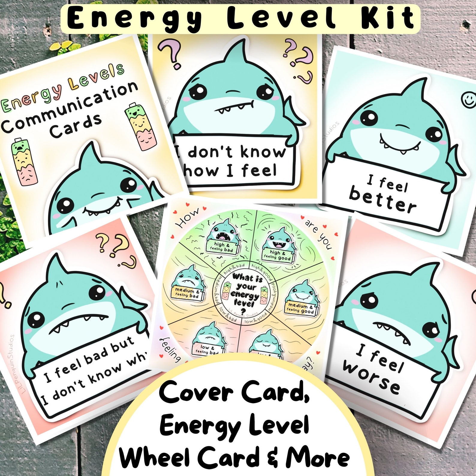 Shark Autism Feelings Kit, Adult Communication Card, Non Verbal Kids ...