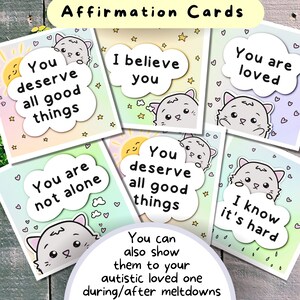 Autism Gift Set, Cat Communication Cards, Kitty Autistic Affirmations ...