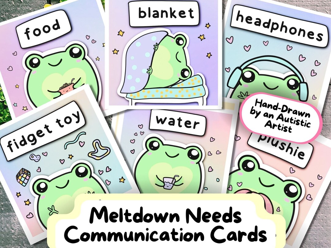 Frog Meltdown Needs Communication Cards, Themed Customisable Autism Non ...