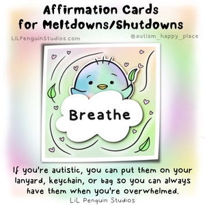 Autism Meltdown Affirmation Cards for Lanyard, Autistic Shutdown ...