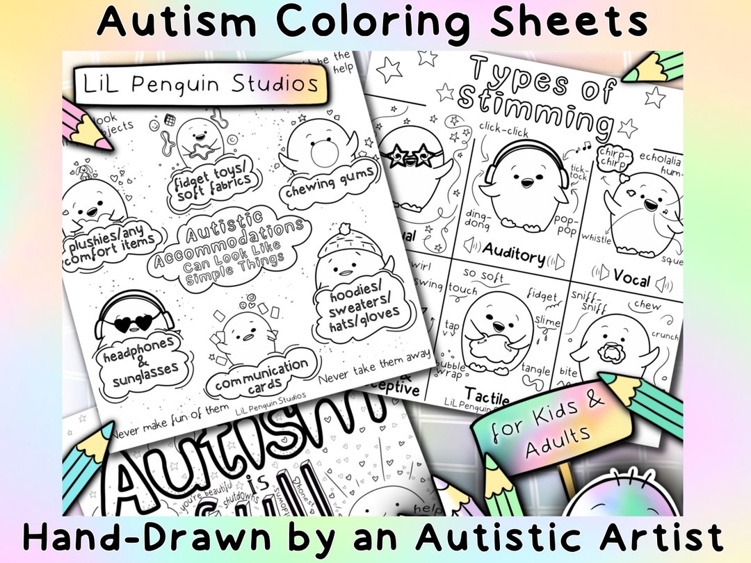 3-pc Neurodivergent Coloring Posters, Stimming/ Audhd/ Autism/ ADHD ...