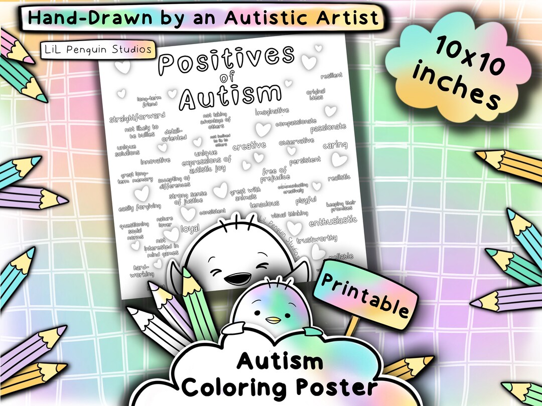 Positives of Autism Colouring Sheet, Classroom Inclusion Poster ...