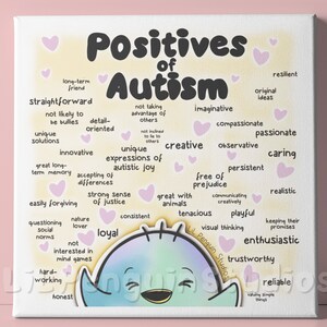 POSITIVES of AUTISM Poster, Worksheet, Autistic Joy Gift, Autism ...