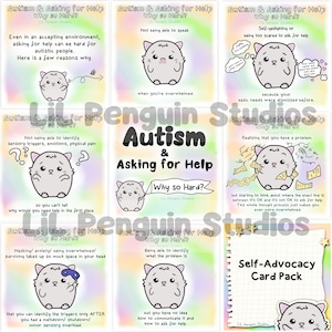 Autistic Adult Self-advocacy Communication Card, Cat Autism Printable ...