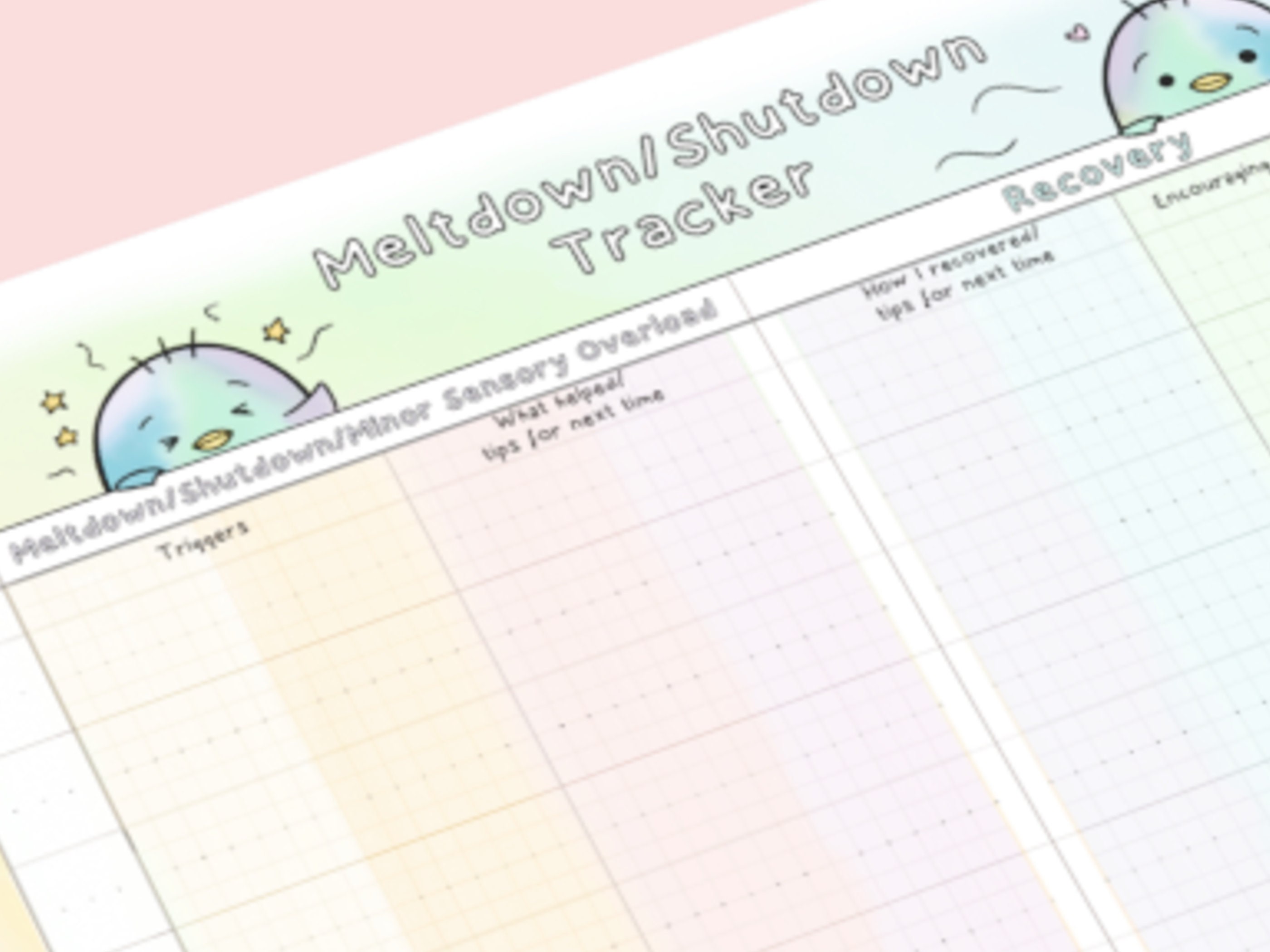 Meltdown Tracker, Printable Planner Insert, Adult Autistic Planner ...
