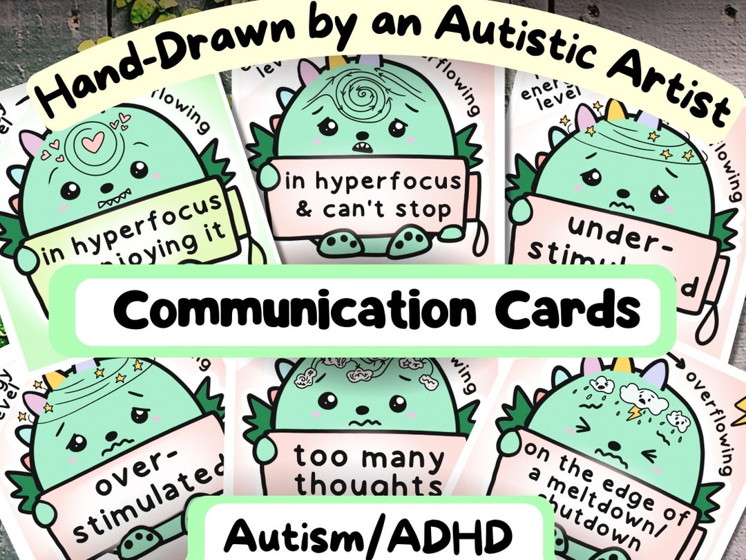 Dino-themed Autism Communication Cards, Autistic Adult Printable, ADHD ...